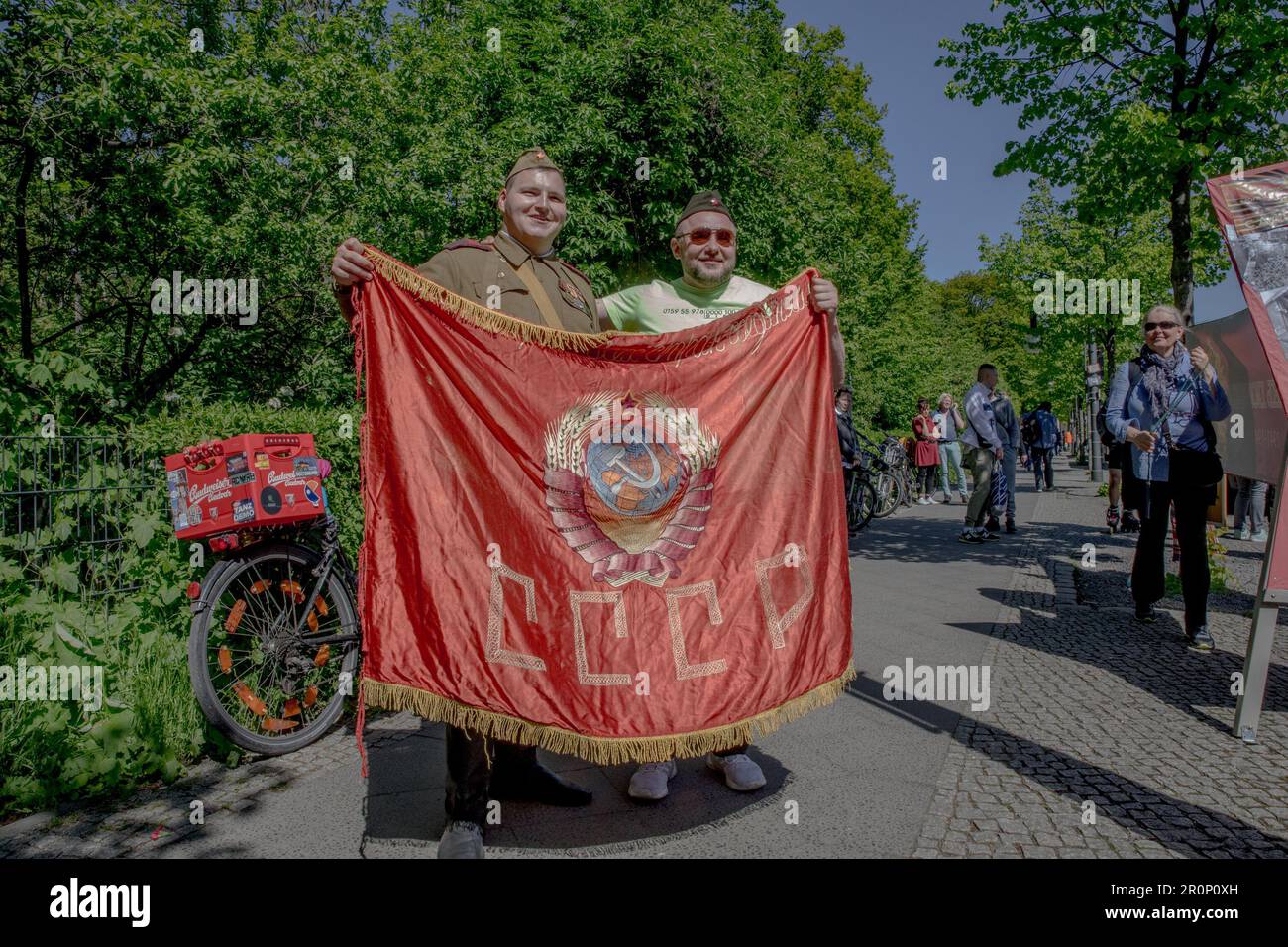 On May 9, 2023, people gathered at the Soviet War Memorial in Berlin's ...