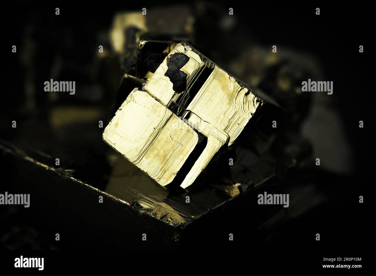 Pyrite macro detail texture background. close-up raw rough unpolished ...