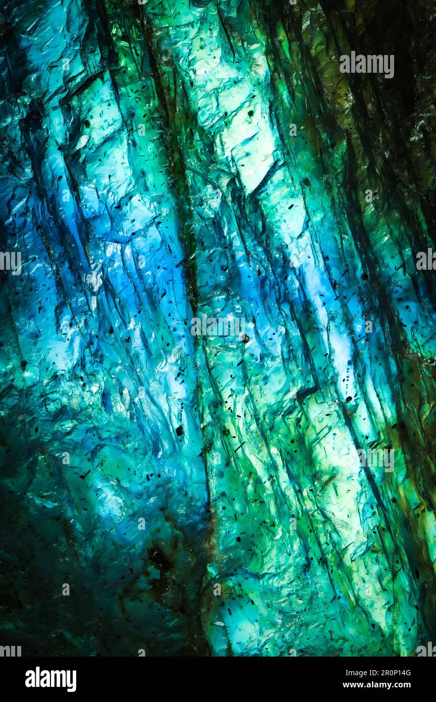 Labradorite macro detail texture background. close-up raw rough ...