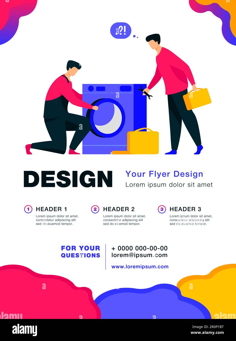 Fixing washing machine Stock Vector Images - Alamy