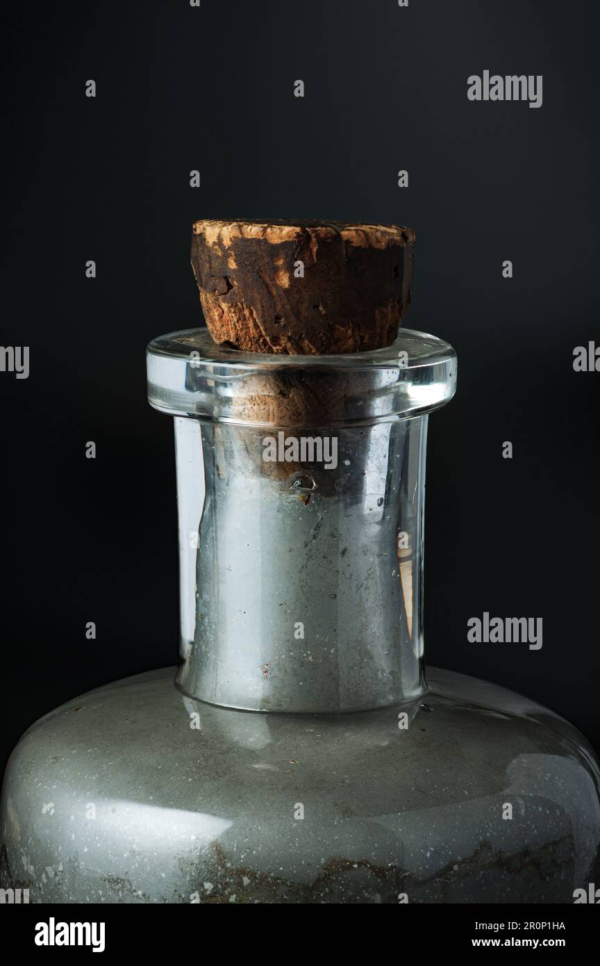 Mercury (hg 80) 1800s bottle isolated Stock Photo - Alamy