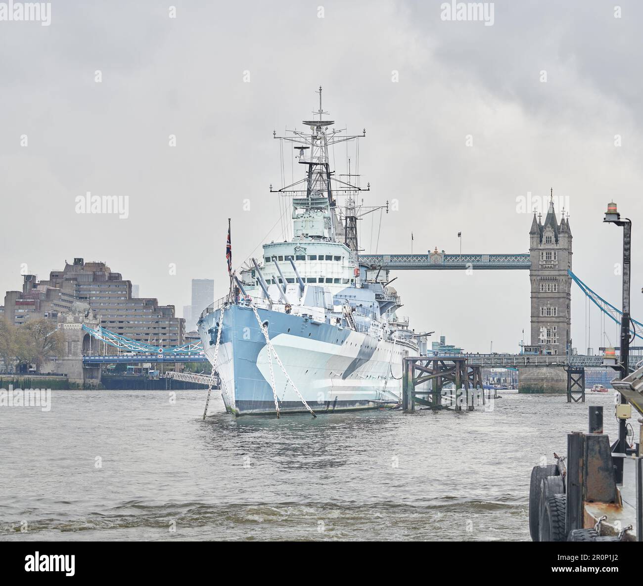 HMS Belfast, a former battle cruiser ship, now a tourist attraction ...