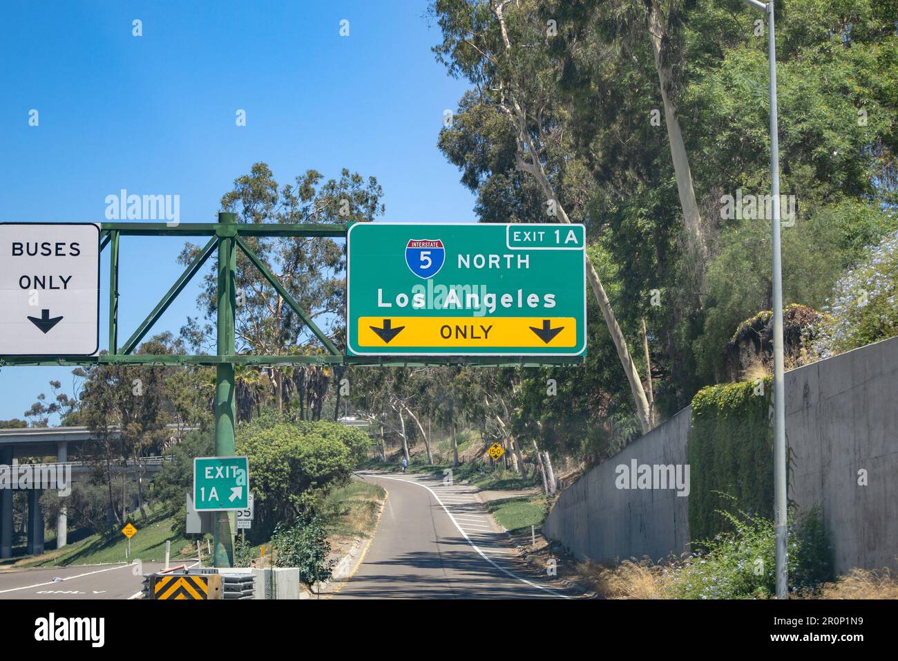 San Diego, California, United States - 09-23-2021: Freeway on-ramp and ...