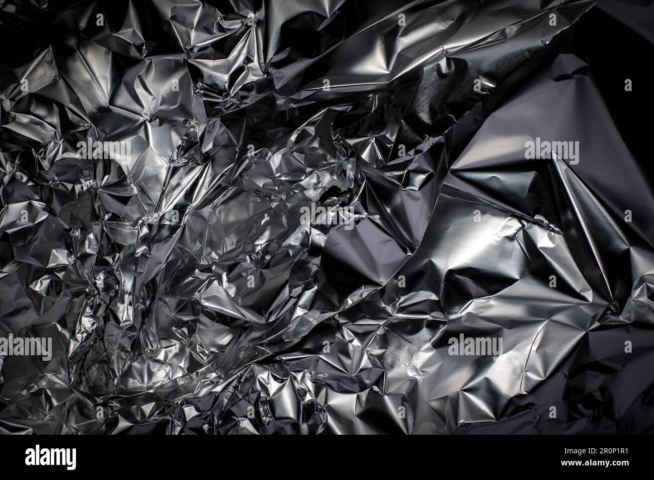 metallic crumpled aluminium foil textured background chrome tinfoil ...
