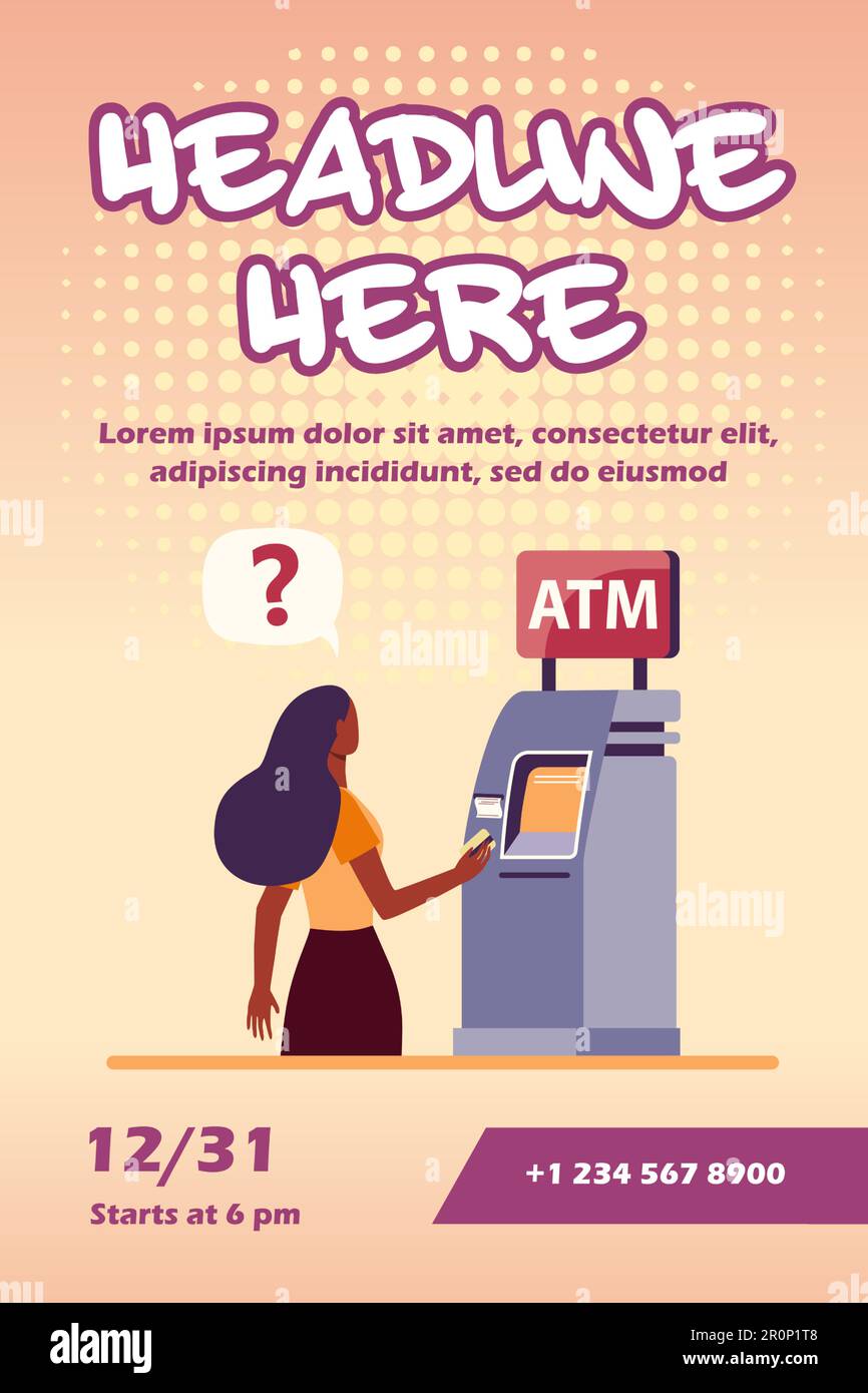 African American woman using ATM Stock Vector Image & Art - Alamy