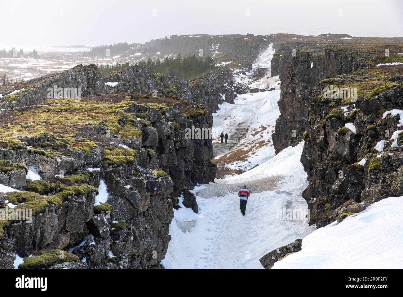 View over seismic rift valley between Eurasian and North American ...