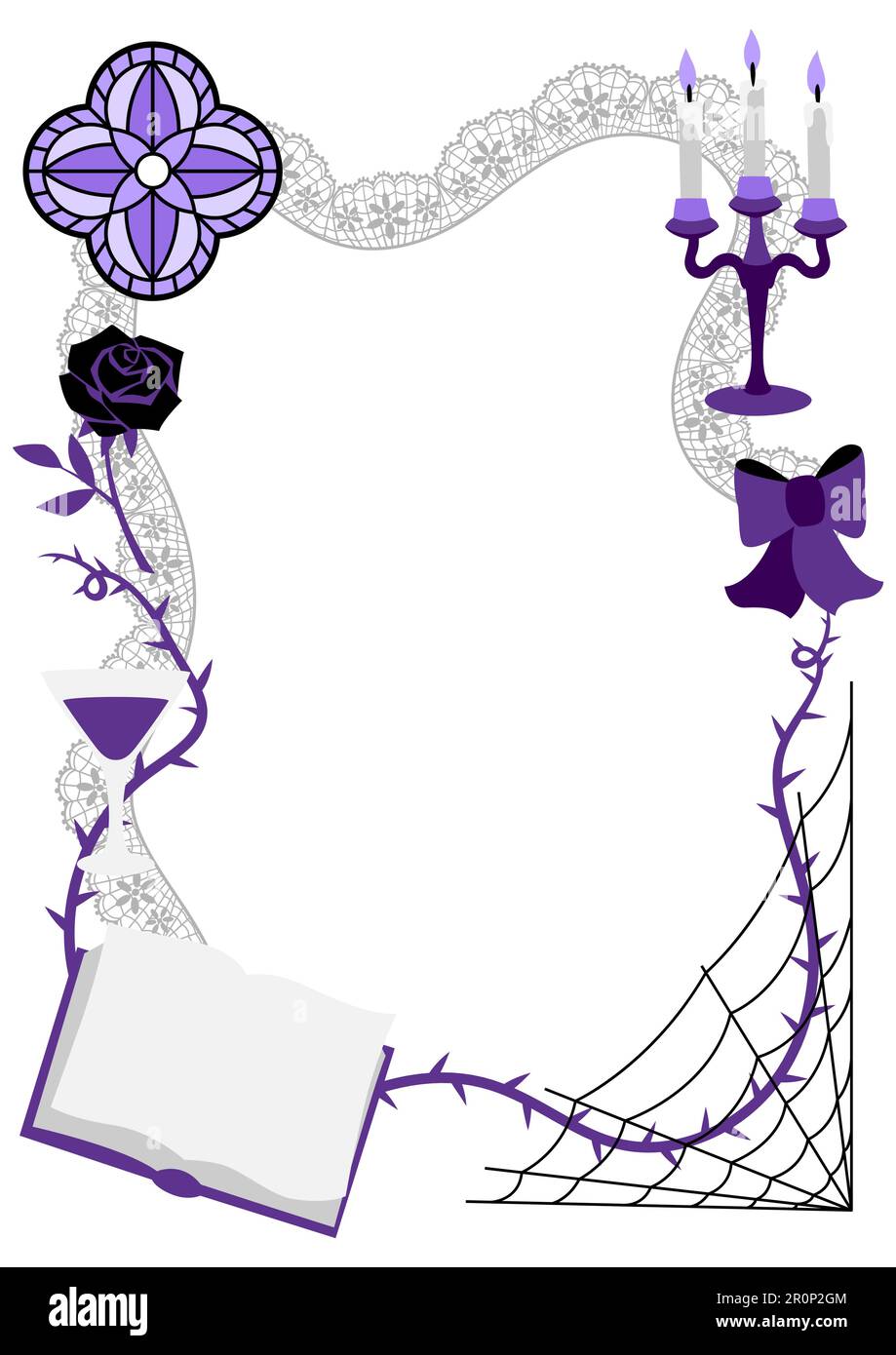 Frame in gothic style. Illustration for holiday and party. Halloween or ...