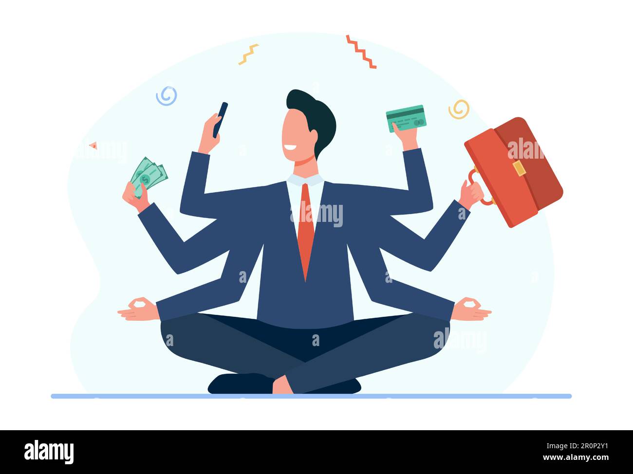 Business man many arms Stock Vector Images - Alamy