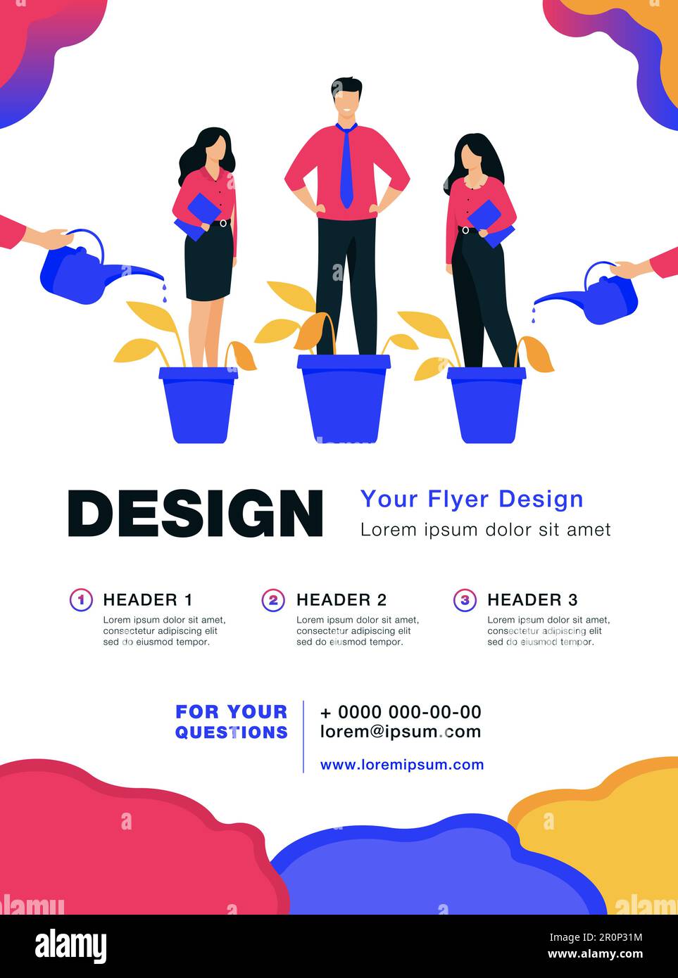 Employer growing business professionals metaphor Stock Vector Image ...