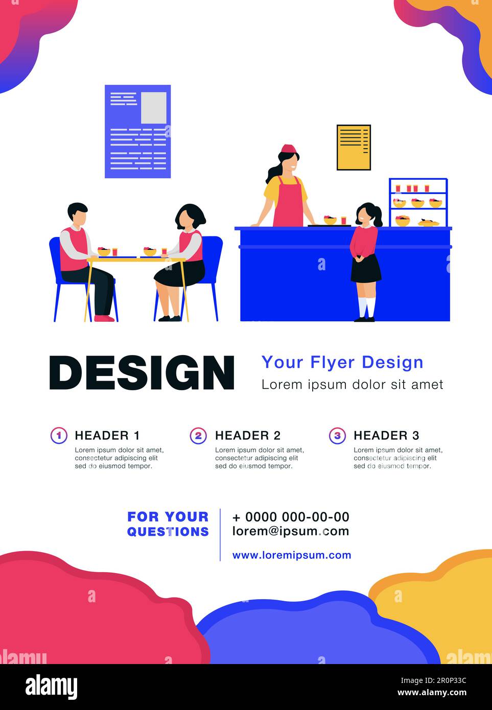 Lunch in school cafeteria concept Stock Vector Image & Art - Alamy