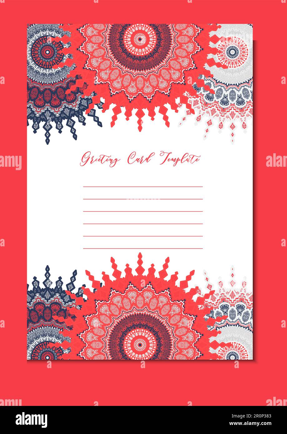 Mandala vintage template card in arabic and indian, islam and ottoman ...