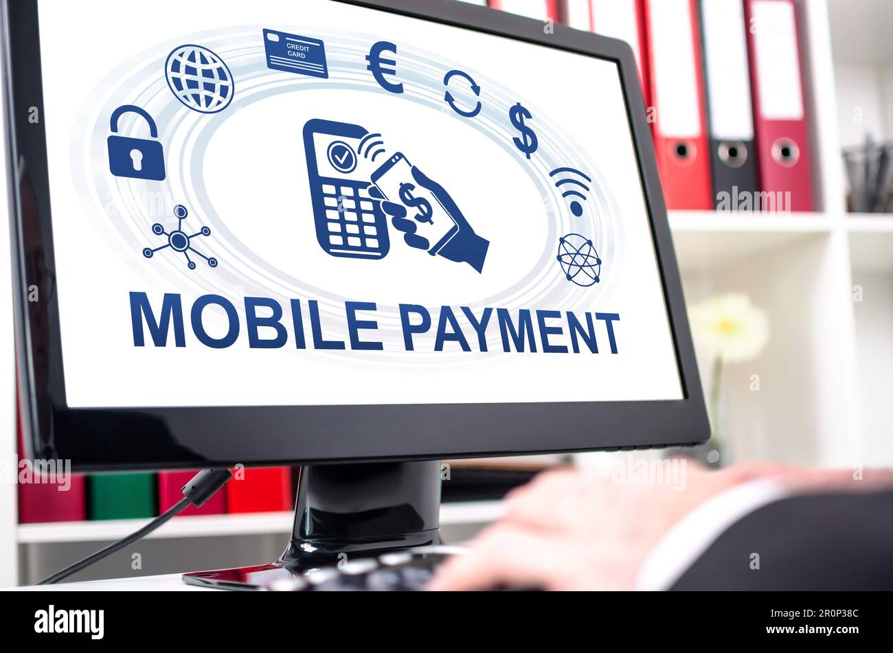 Mobile payment concept shown on a computer screen Stock Photo - Alamy
