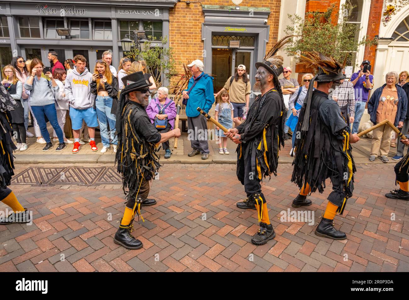 Morris dancers in Rochester High street during the 2023 Sweeps Festival ...
