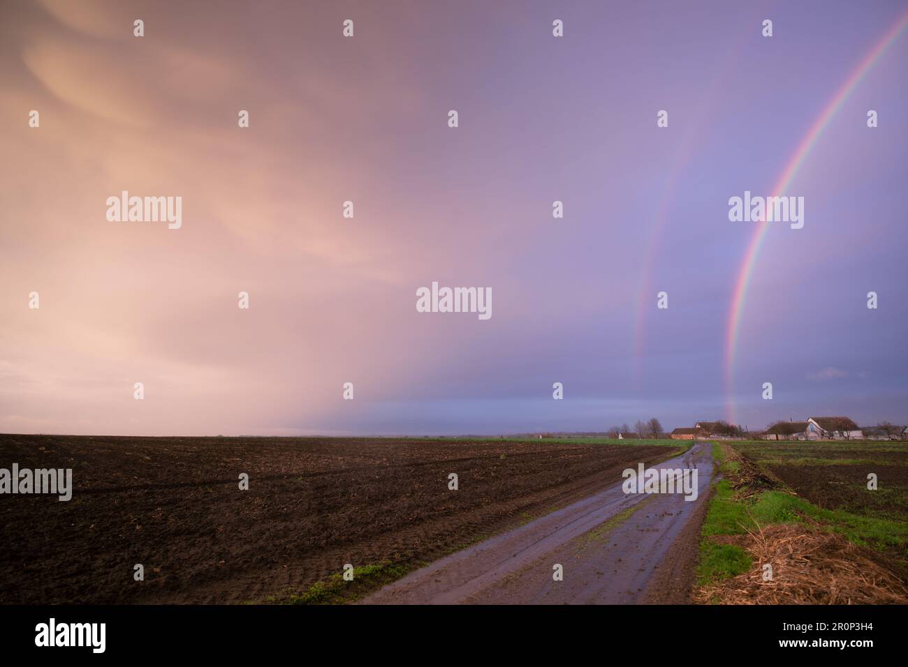 Double rainbow against backdrop hi-res stock photography and images - Alamy