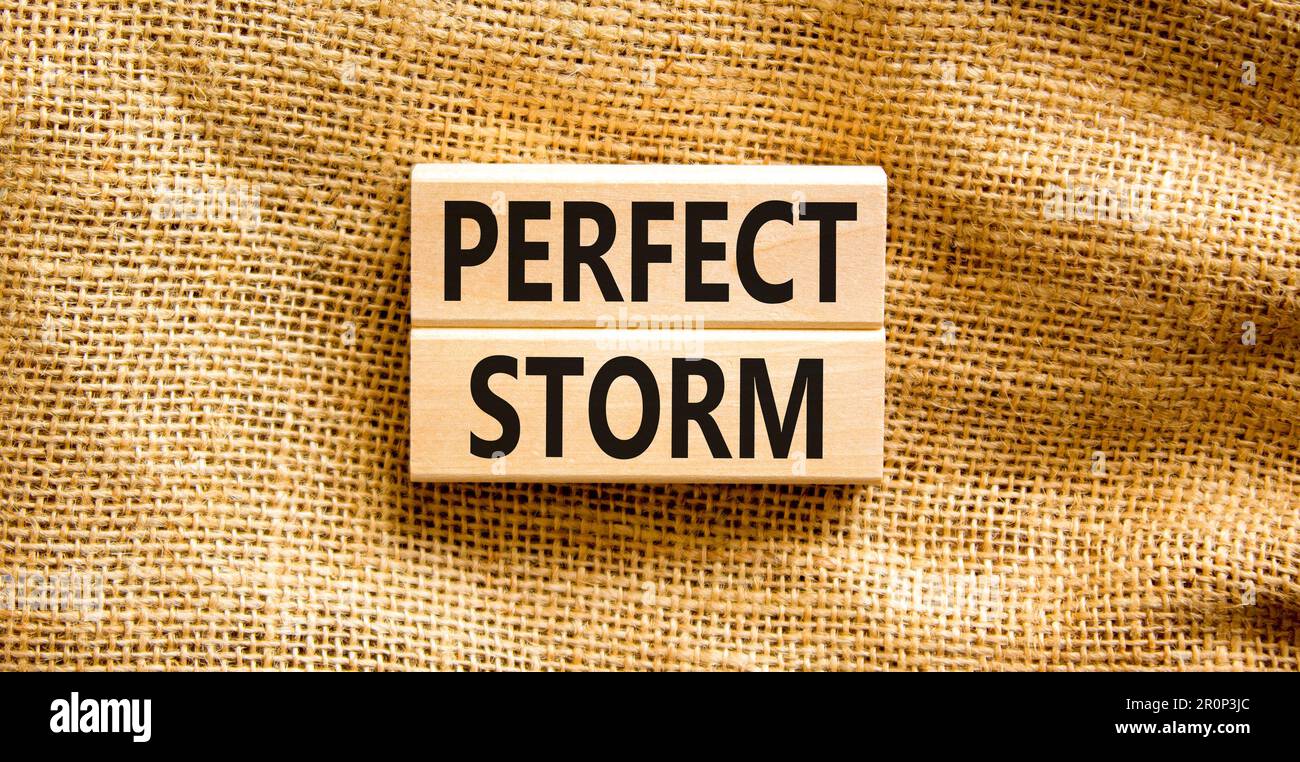 Perfect storm symbol. Concept words Perfect storm on beautiful wooden ...