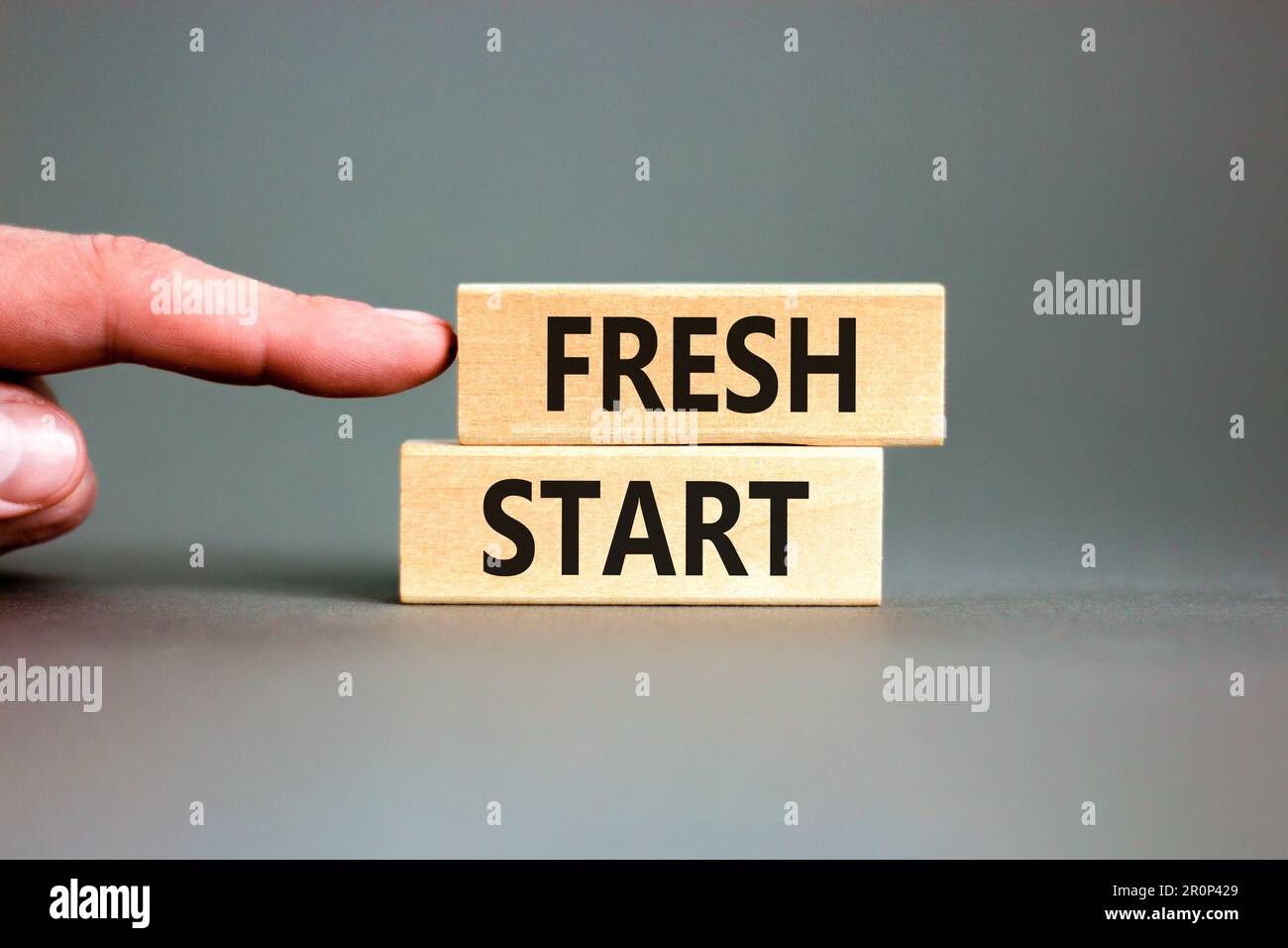 Fresh start and motivational symbol. Concept words Fresh start on ...
