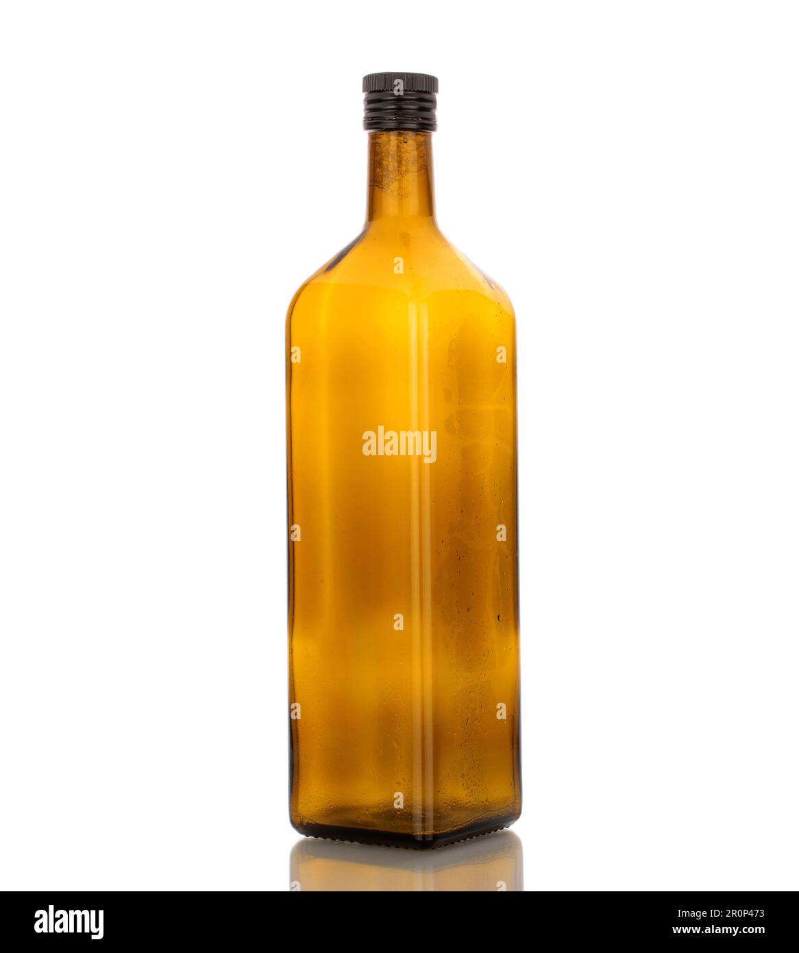 One glass bottle, macro, isolated on white background Stock Photo - Alamy