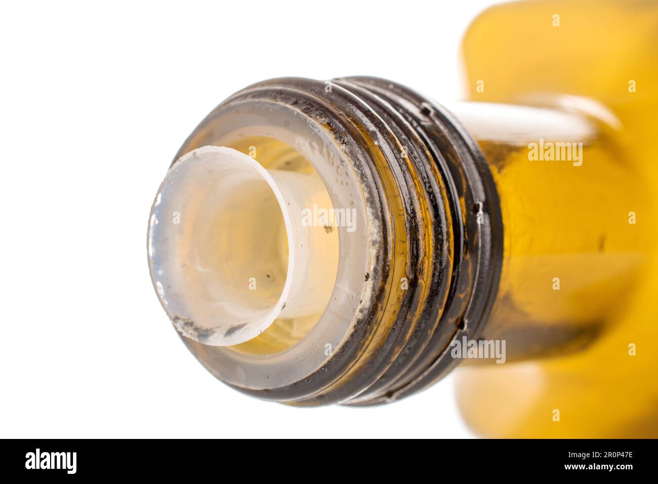 One glass bottle, macro, isolated on white background Stock Photo - Alamy