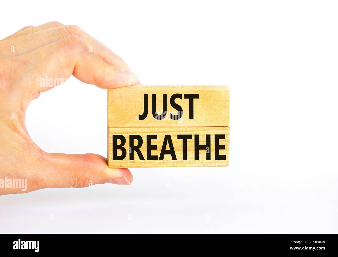 Just breathe and psychological symbol. Concept words Just breathe on ...