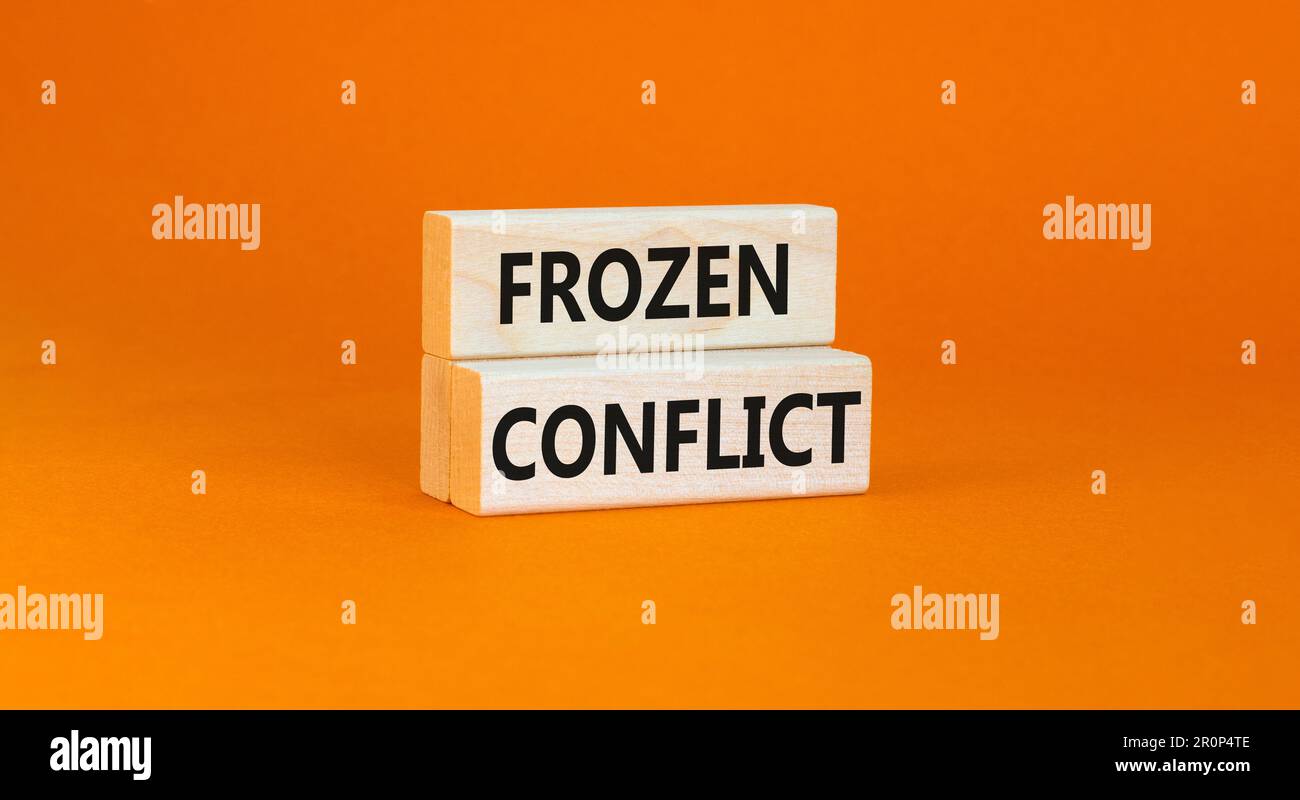 Frozen conflict symbol. Concept words Frozen conflict on beautiful ...
