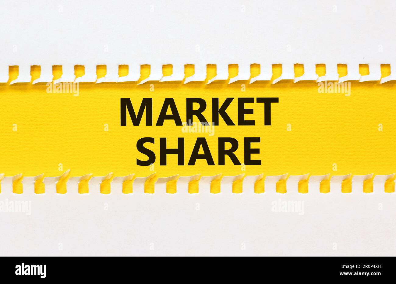 Market share symbol. Concept words Market share on beautiful yellow ...