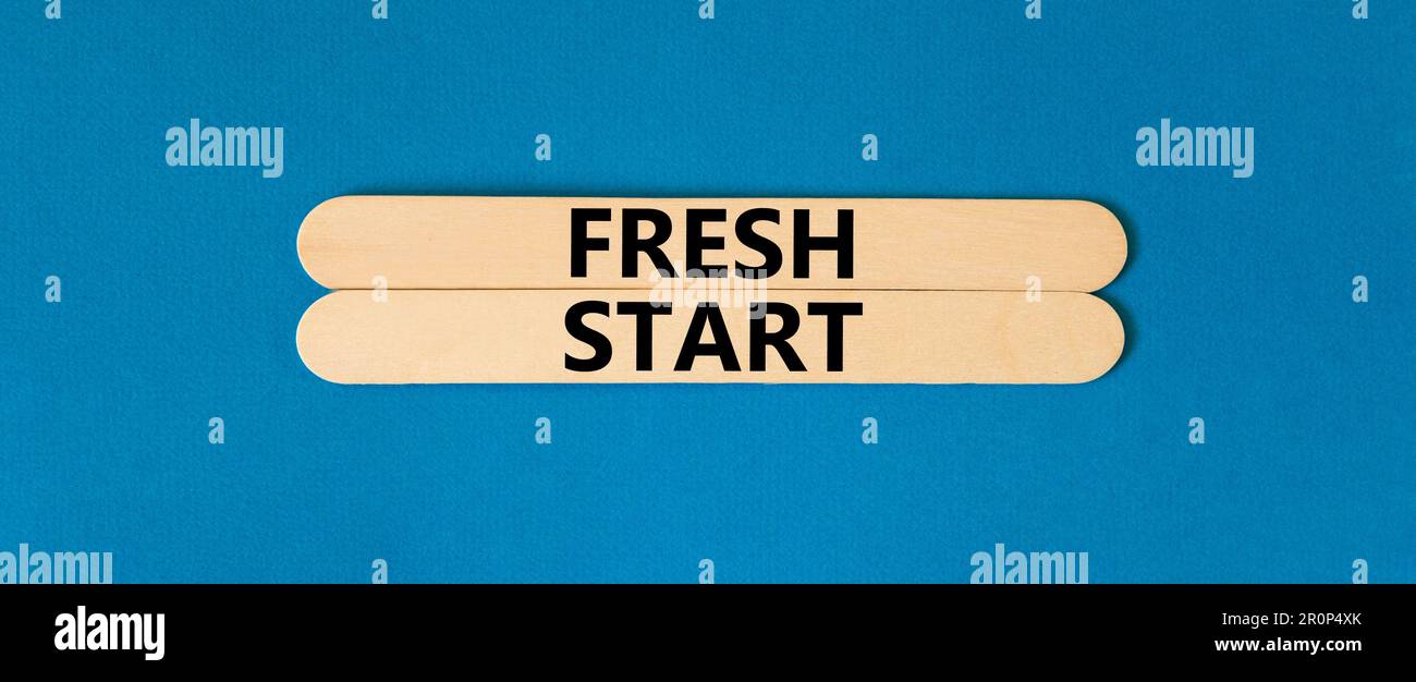Fresh start and motivational symbol. Concept words Fresh start on ...