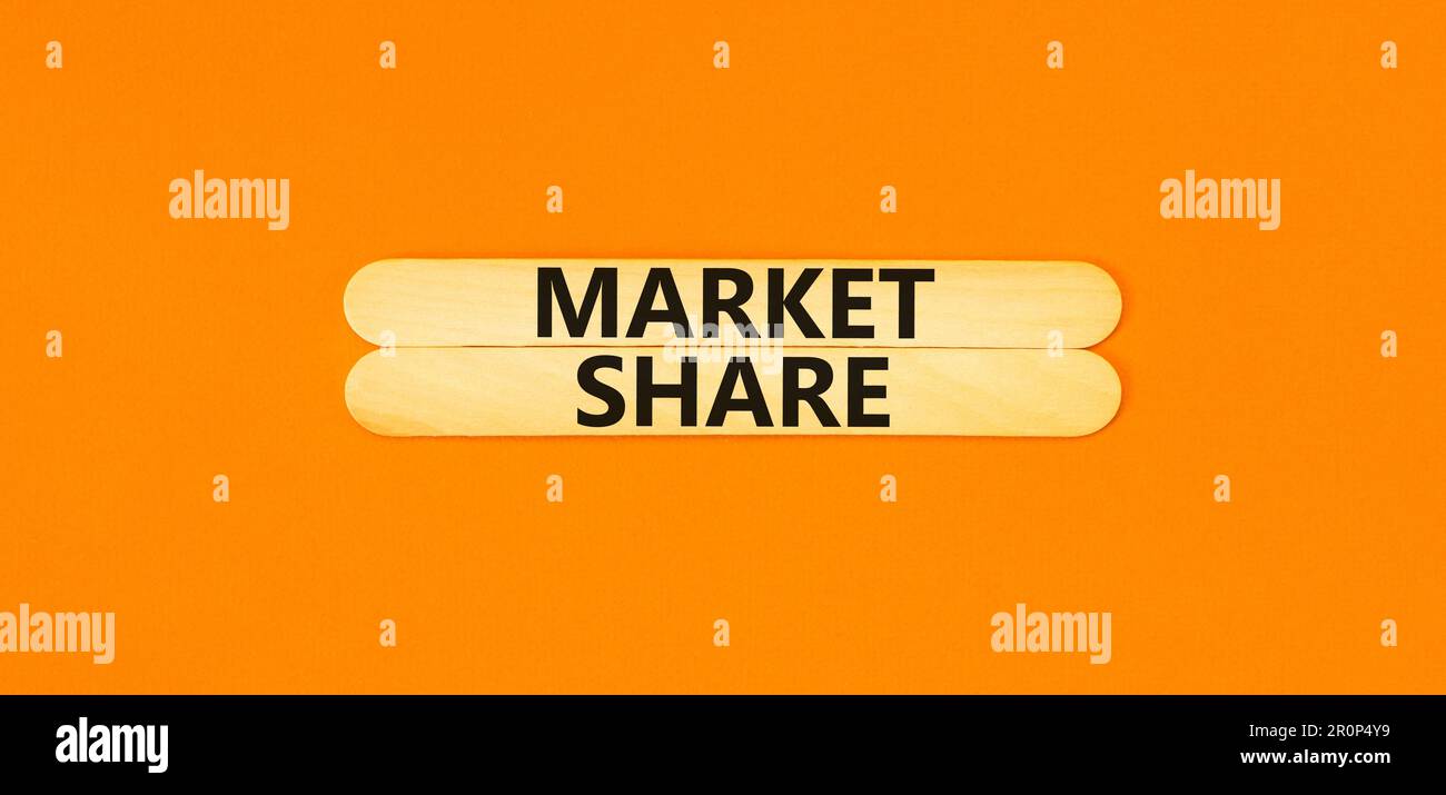 Market share symbol. Concept words Market share on beautiful wooden ...