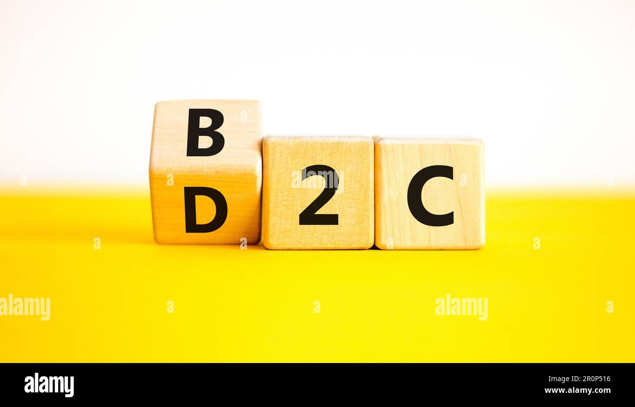 B2C or D2C symbol. Concept words B2C business to consumer D2C direct to ...