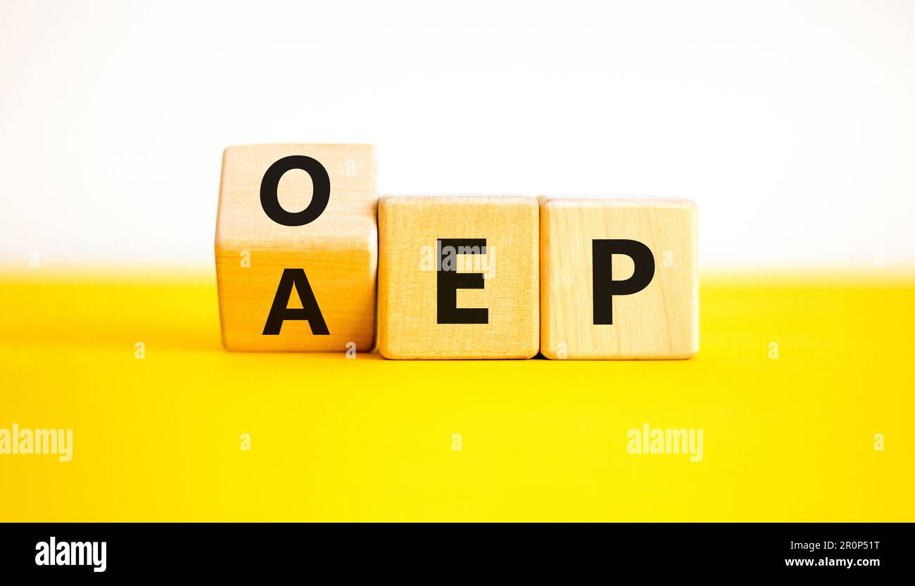 AEP or OEP symbol. Concept words AEP annual enrollment period OEP open ...