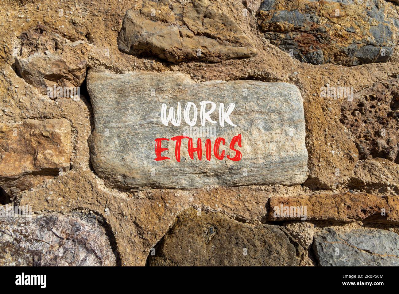 Work ethics symbol. Concept words Work ethics on beautiful big grey ...