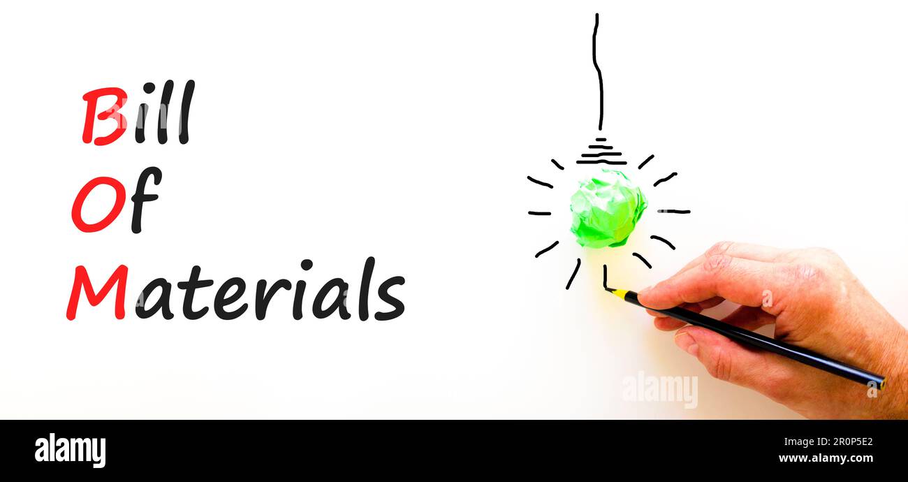 BOM bill of materials symbol. Concept words BOM bill of materials on ...