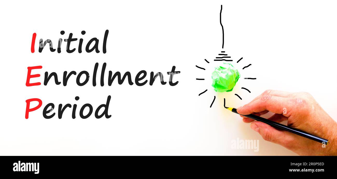 IEP symbol. Concept words IEP Initial enrollment period on beautiful ...