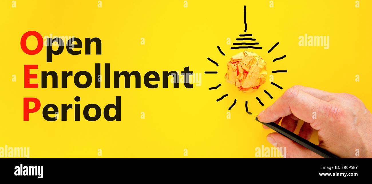 OEP symbol. Concept words OEP Open enrollment period on beautiful ...