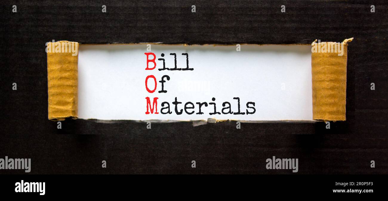 BOM bill of materials symbol. Concept words BOM bill of materials on ...