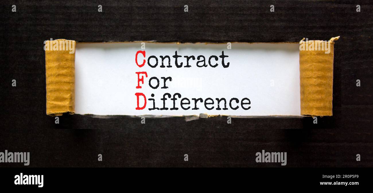 CFD symbol. Concept words CFD contract of difference on beautiful white ... CFD symbol. Concept words CFD contract of difference on beautiful white ...