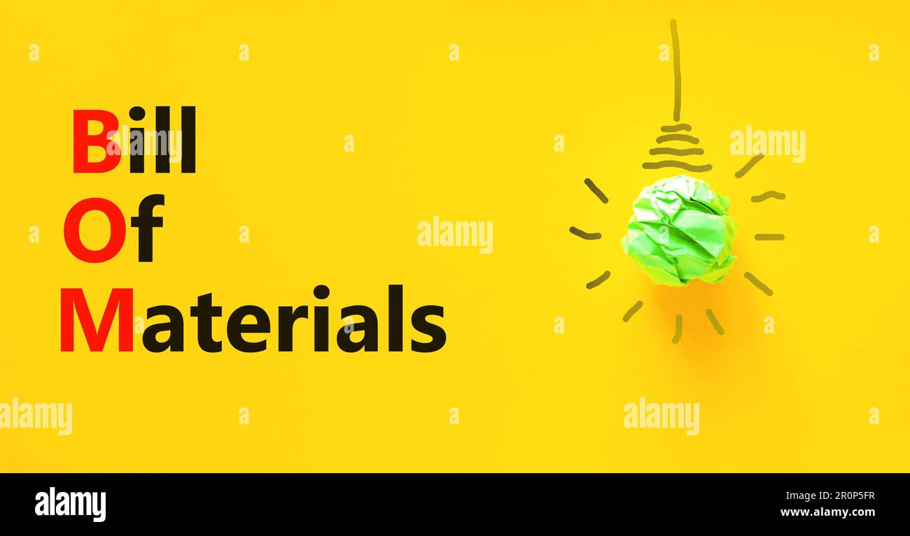BOM bill of materials symbol. Concept words BOM bill of materials on ...