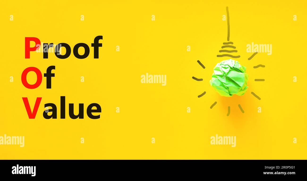 POV Proof of value symbol. Concept words POV Proof of value on ...