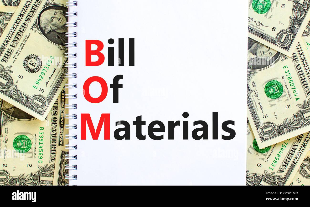 BOM bill of materials symbol. Concept words BOM bill of materials on ...