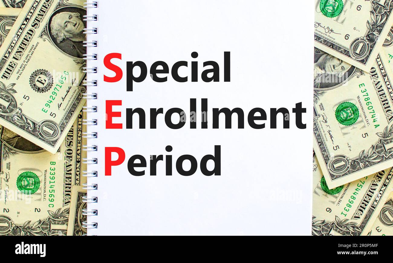 SEP symbol. Concept words SEP Special enrollment period on beautiful ...
