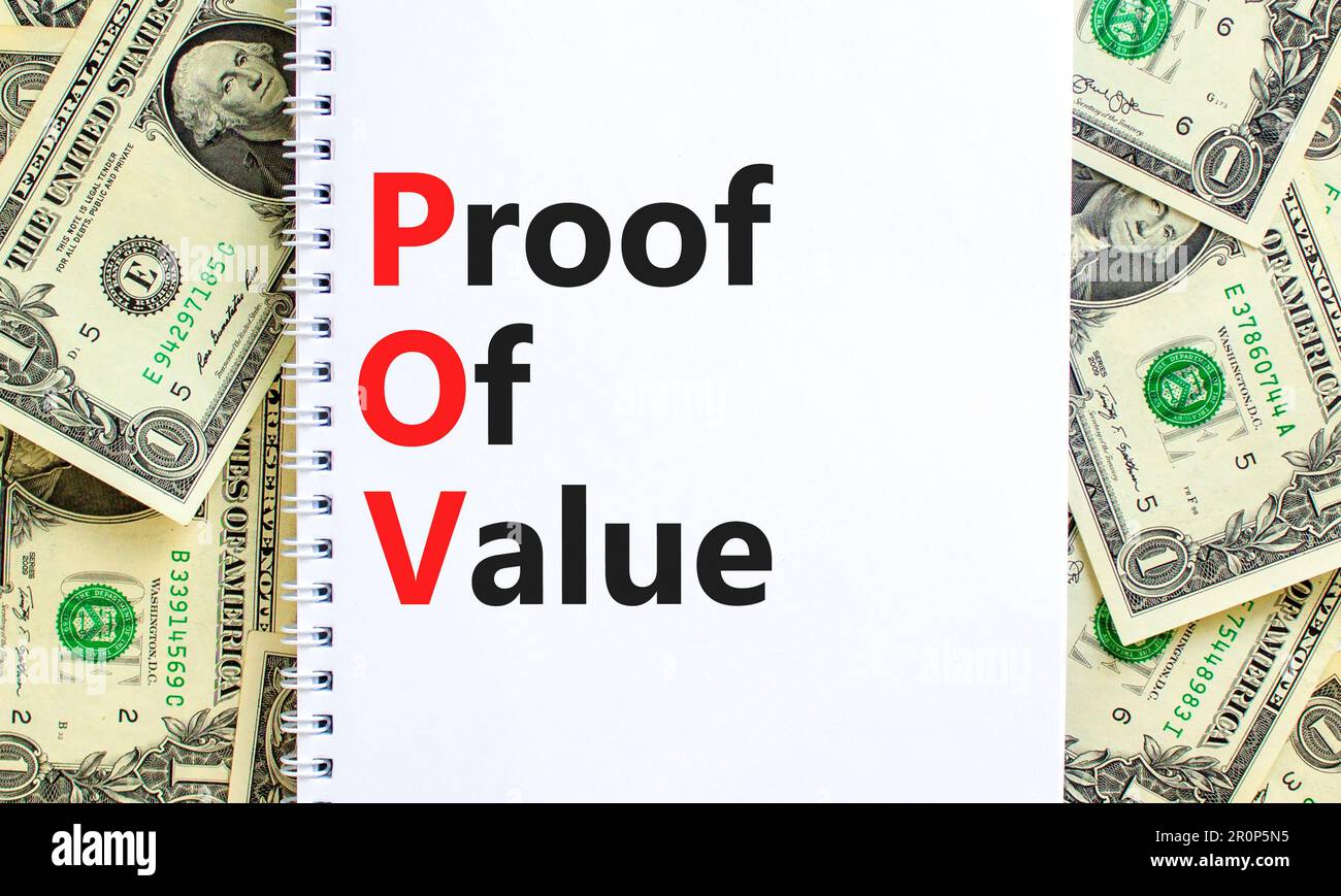 POV Proof of value symbol. Concept words POV Proof of value on ...