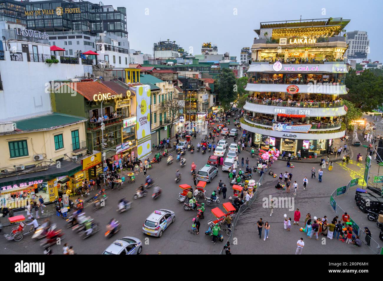 View to the Ham Ca Map building and surrounding area in Hanoi city ...