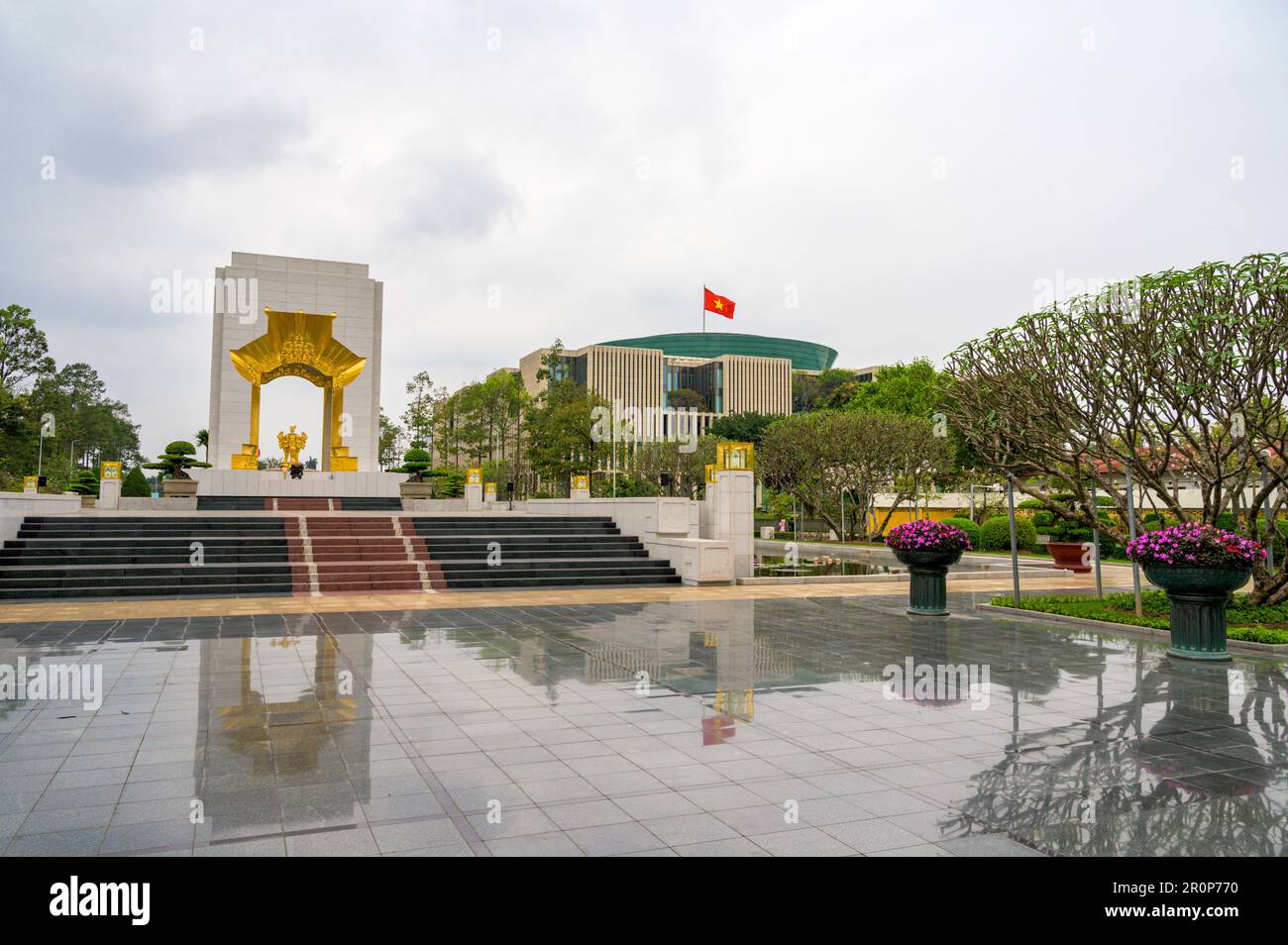 Bac Son Monument (War Memorial) with the National Assembly in the ...