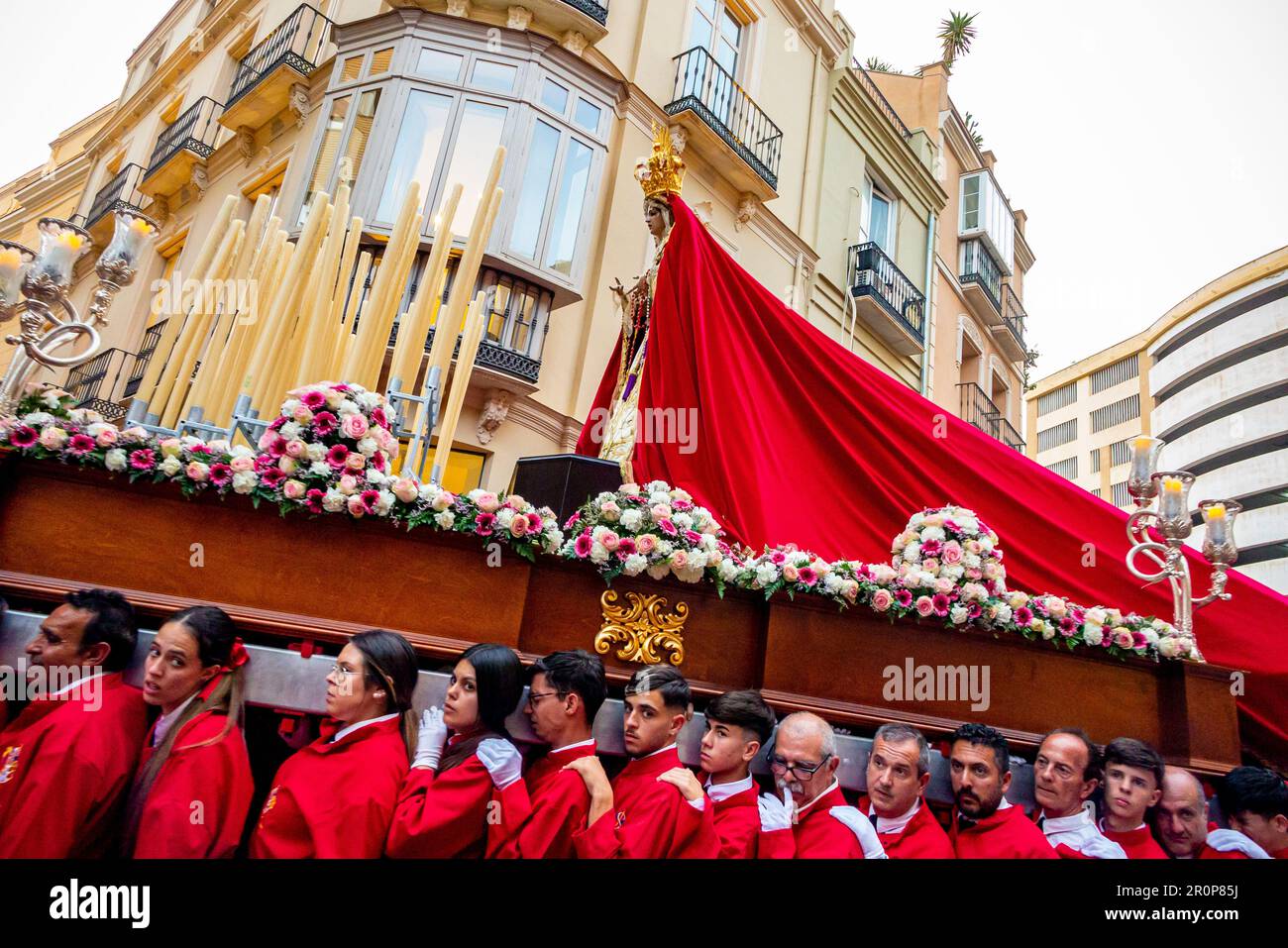 Semana Santa Holy Week procession through the streets of Malaga in ...