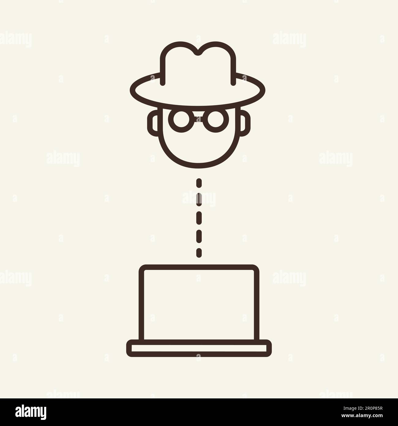Hacker attack line icon Stock Vector Image & Art - Alamy