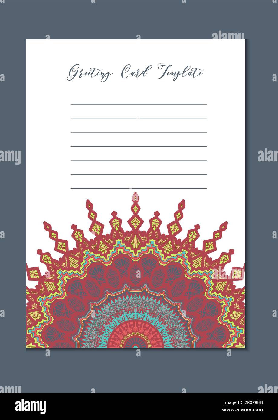 Mandala vintage template card in arabic and indian, islam and ottoman ...