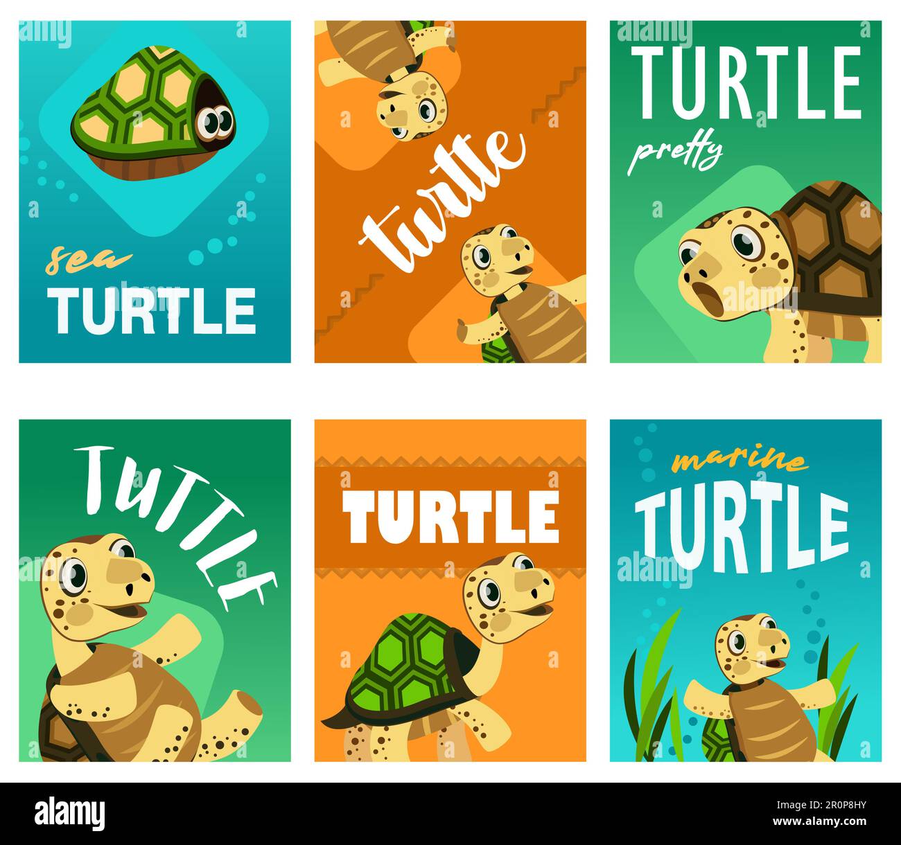 Bright leaflet designs with cute turtle Stock Vector Image & Art - Alamy