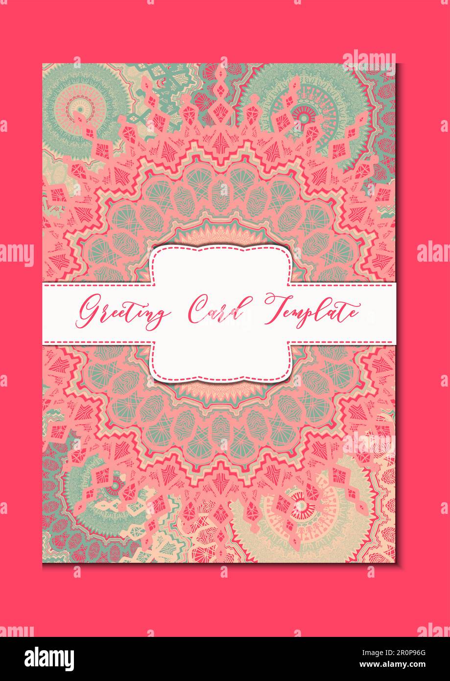Mandala vintage template card in arabic and indian, islam and ottoman ...