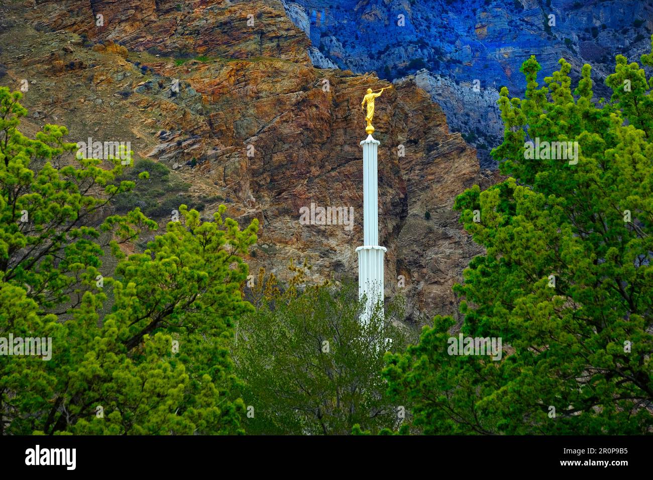 Mormon Latterday Saint LDS Temple in Provo Utah with Mountains and ...
