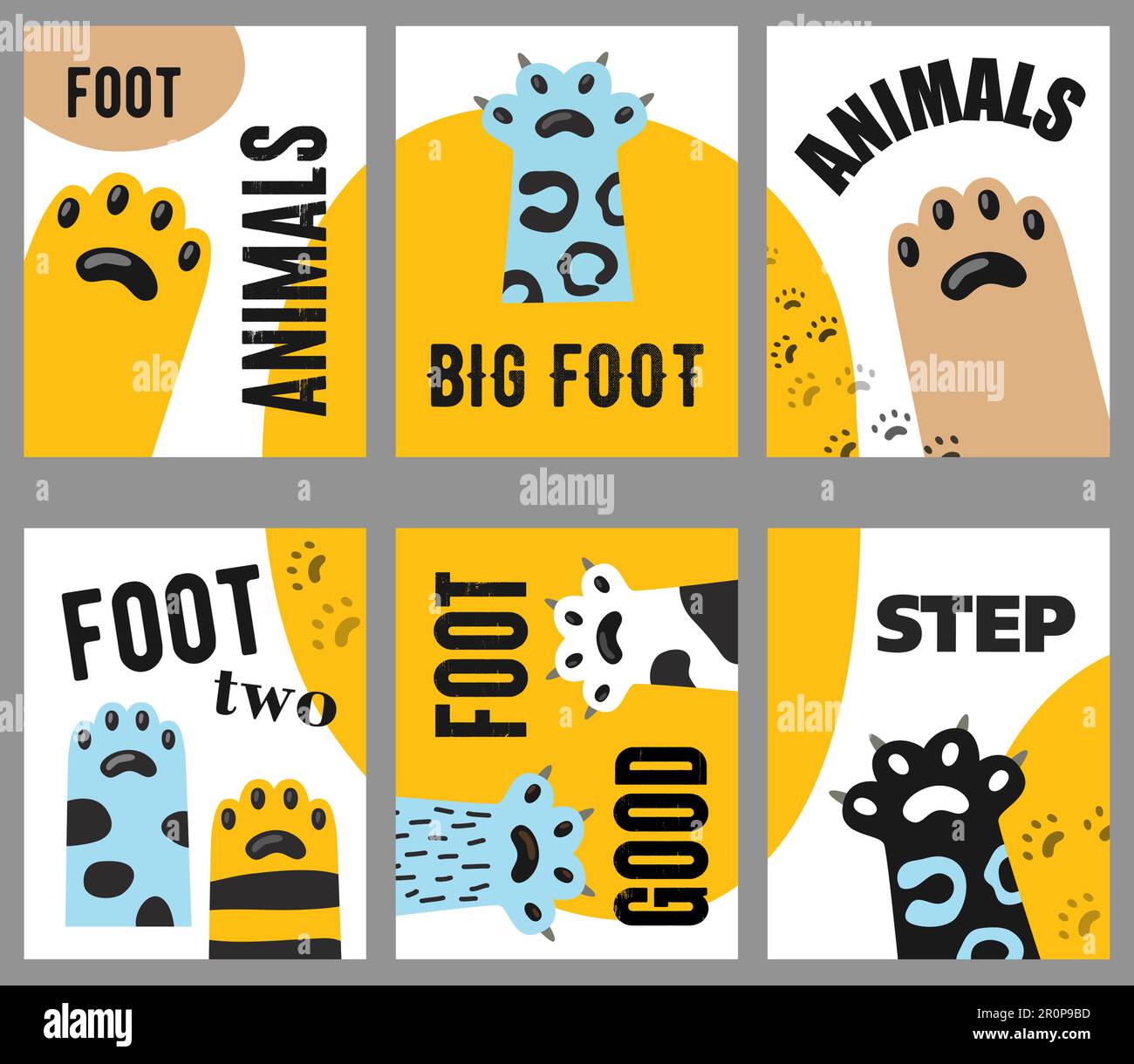 Animals foot flyers set Stock Vector Image & Art - Alamy