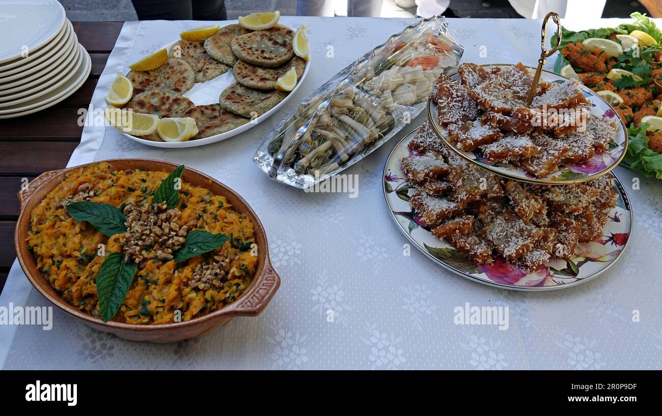 The 21 dishes prepared for the competition is seen on display for those ...